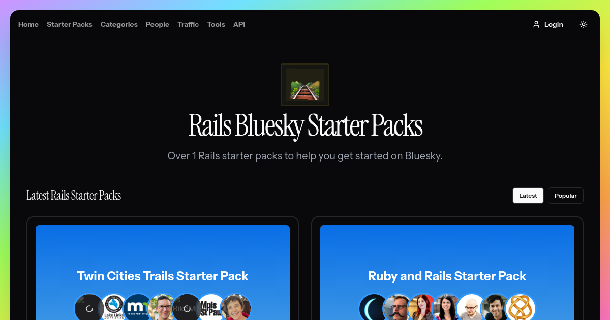 Rails Bluesky Starter Packs [1+ Lists • Jun 2025]