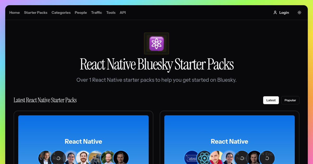 React Native Bluesky Starter Packs [1+ Lists • Dec 2024]