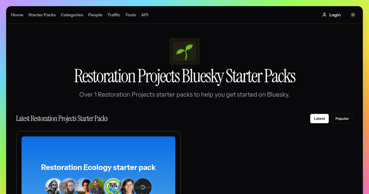 Restoration Projects Bluesky Starter Packs [1+ Lists • Jan 2025]