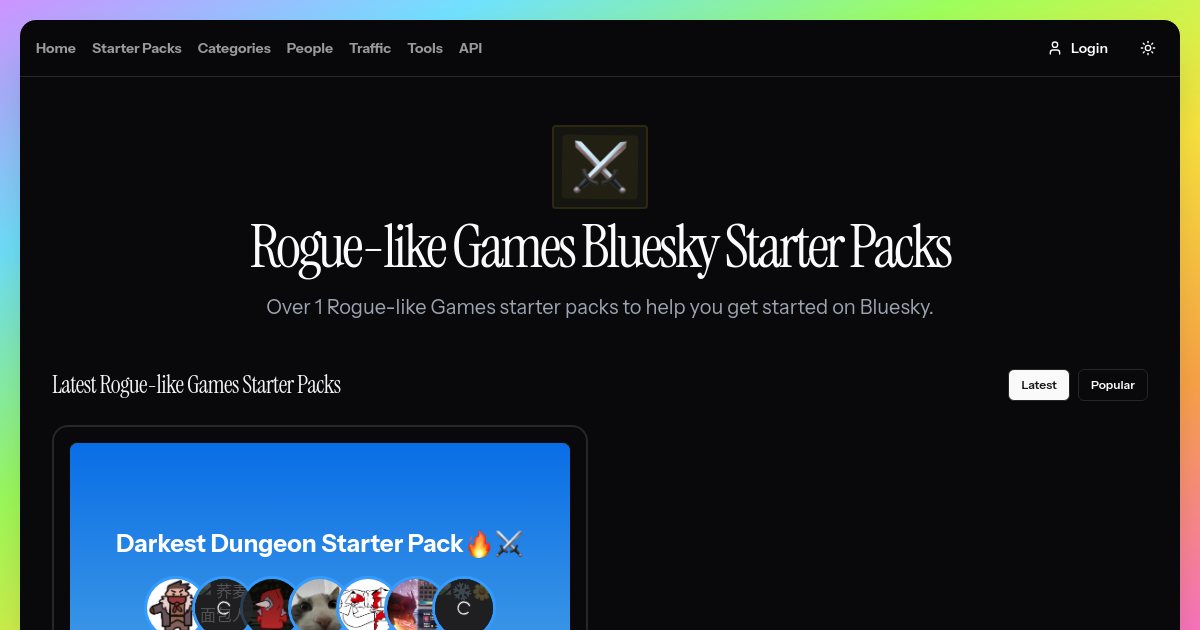 Rogue-like Games Bluesky Starter Packs [1+ Lists • Jun 2025]