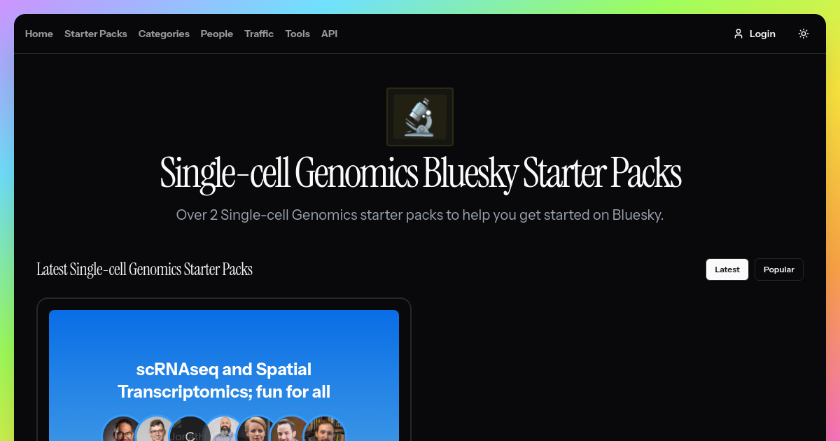 Single-cell Genomics Bluesky Starter Packs [2+ Lists • Sep 2025]