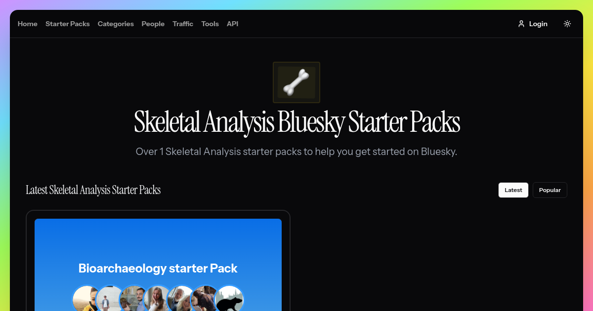Skeletal Analysis Bluesky Starter Packs [1+ Lists • Sep 2025]