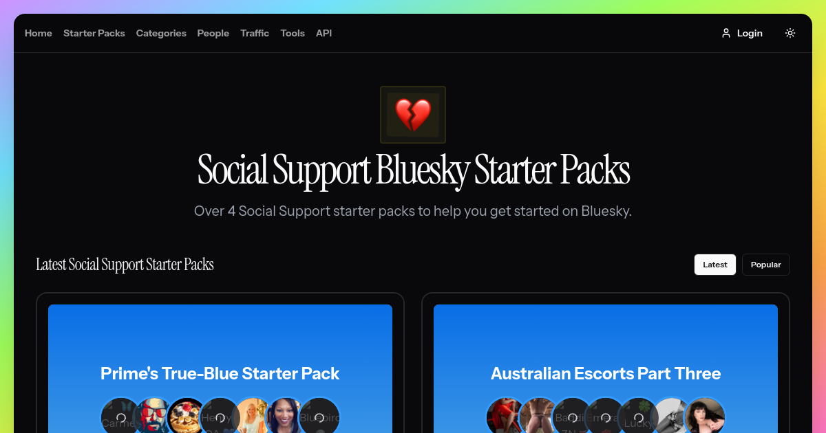 Social Support Bluesky Starter Packs [3+ Lists • Apr 2025]