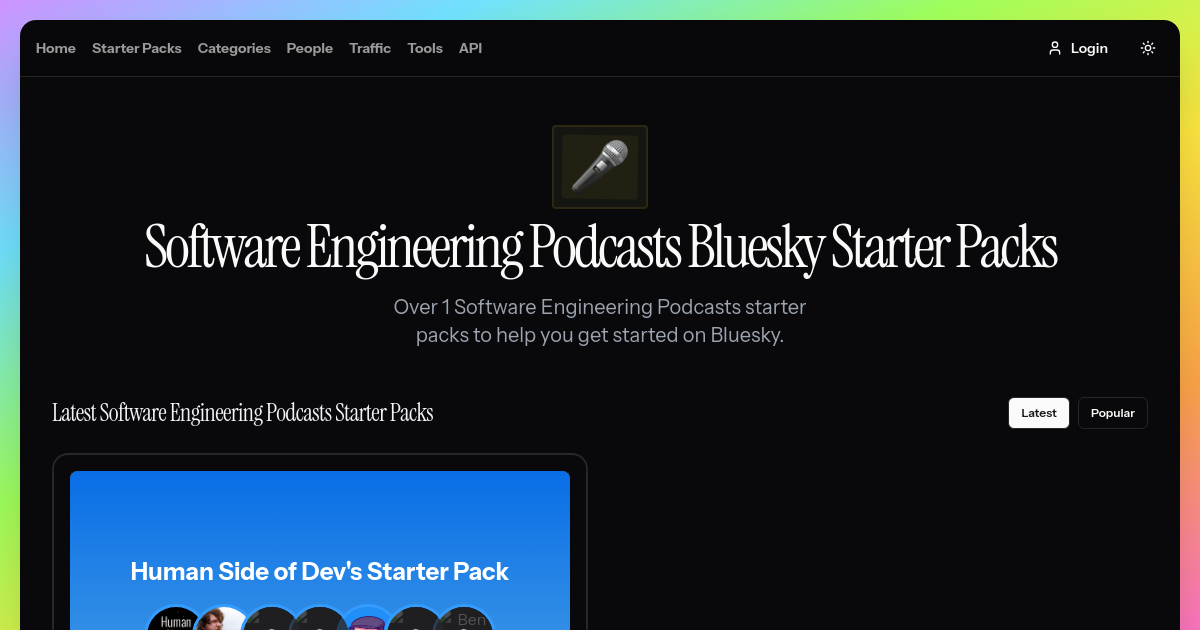 Software Engineering Podcasts Bluesky Starter Packs [1+ Lists • Jun 2025]