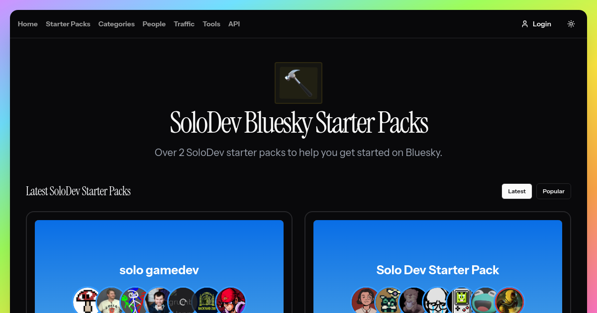SoloDev Bluesky Starter Packs [2+ Lists • May 2025]