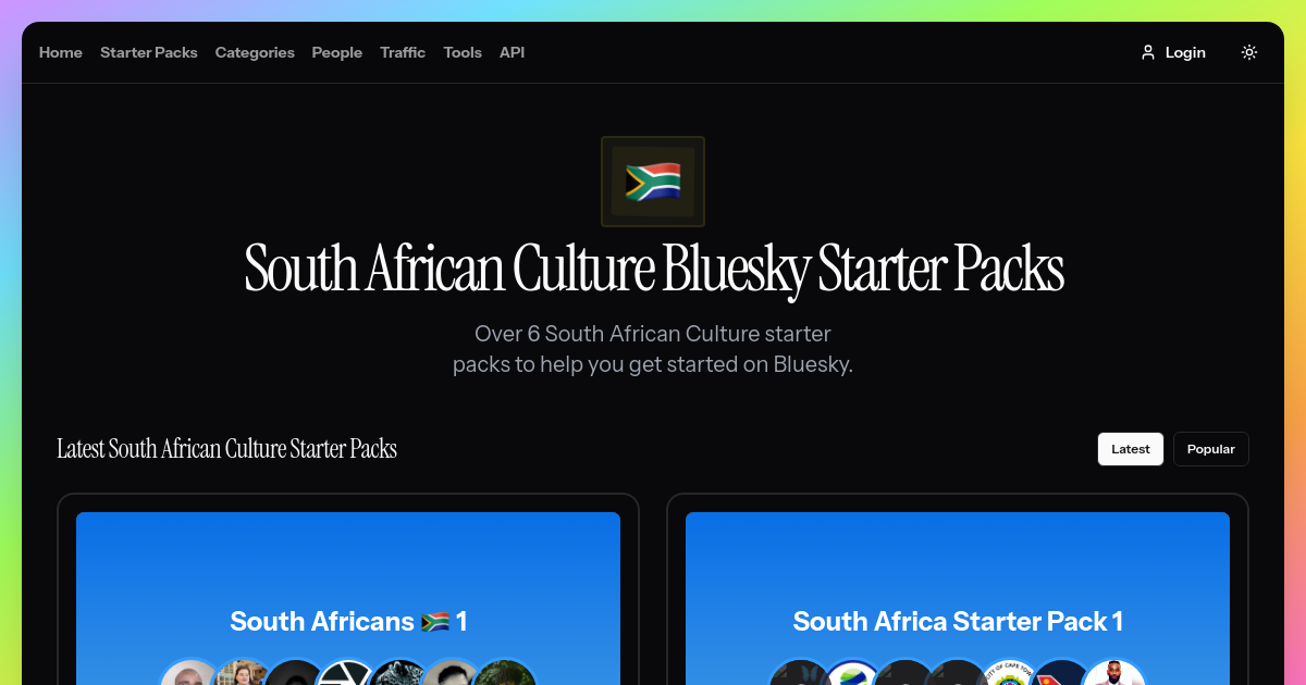 South African Culture Bluesky Starter Packs [6+ Lists • Jun 2025]