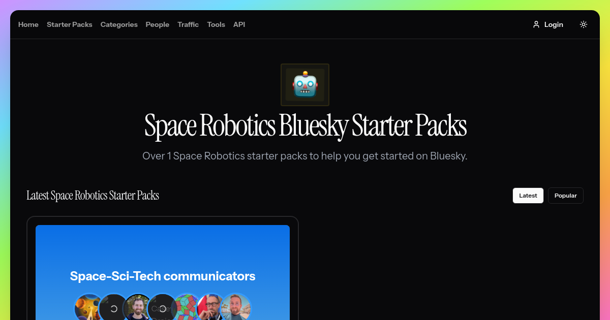 Space Robotics Bluesky Starter Packs [1+ Lists • Dec 2024]