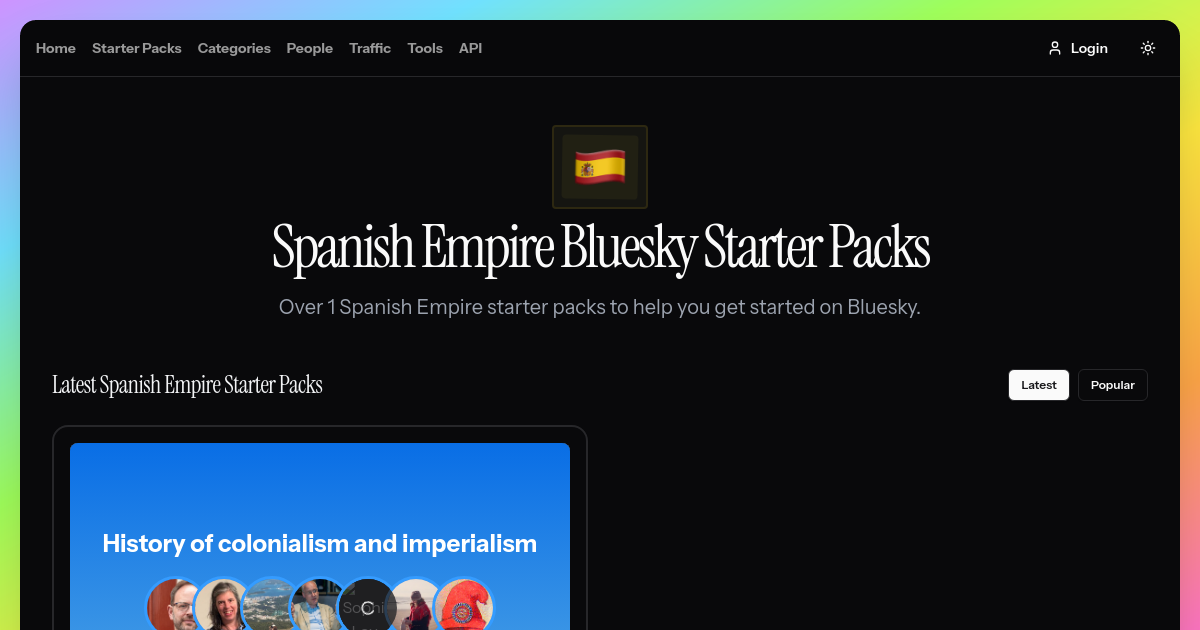 Spanish Empire Bluesky Starter Packs [1+ Lists • Dec 2024]