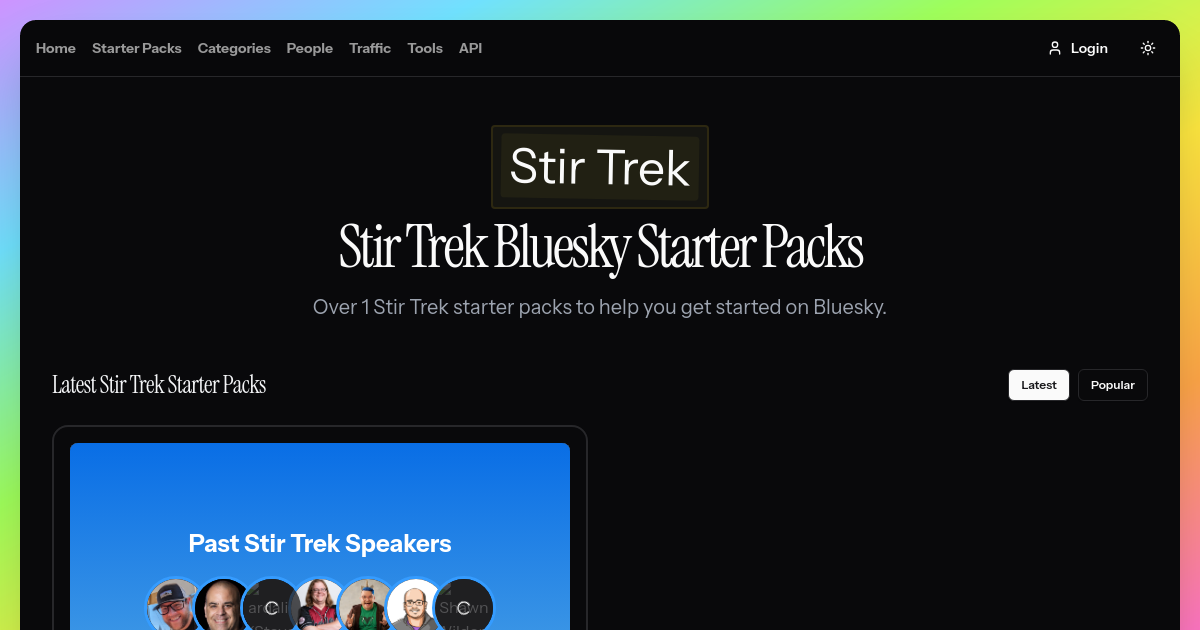 Stir Trek Bluesky Starter Packs [1+ Lists • Apr 2025]