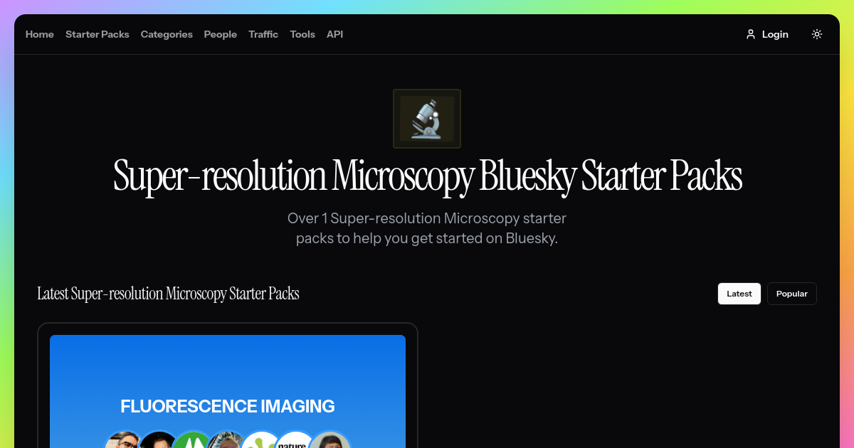 Super-resolution Microscopy Bluesky Starter Packs [1+ Lists • Jun 2025]
