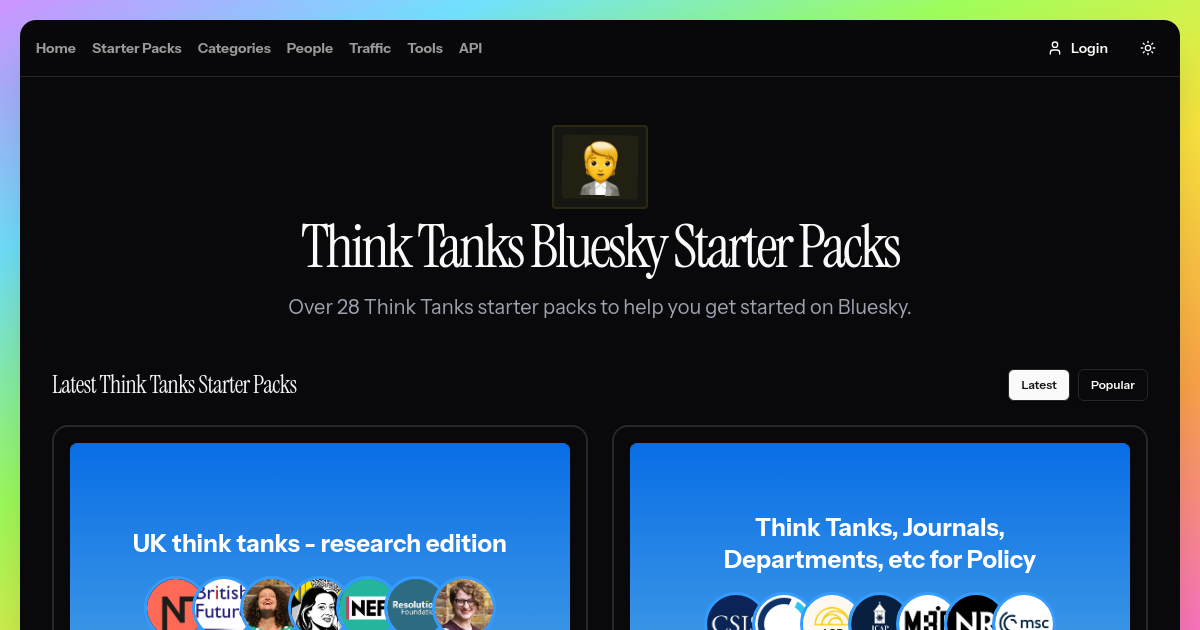 Think Tanks Bluesky Starter Packs [26+ Lists • Oct 2025]