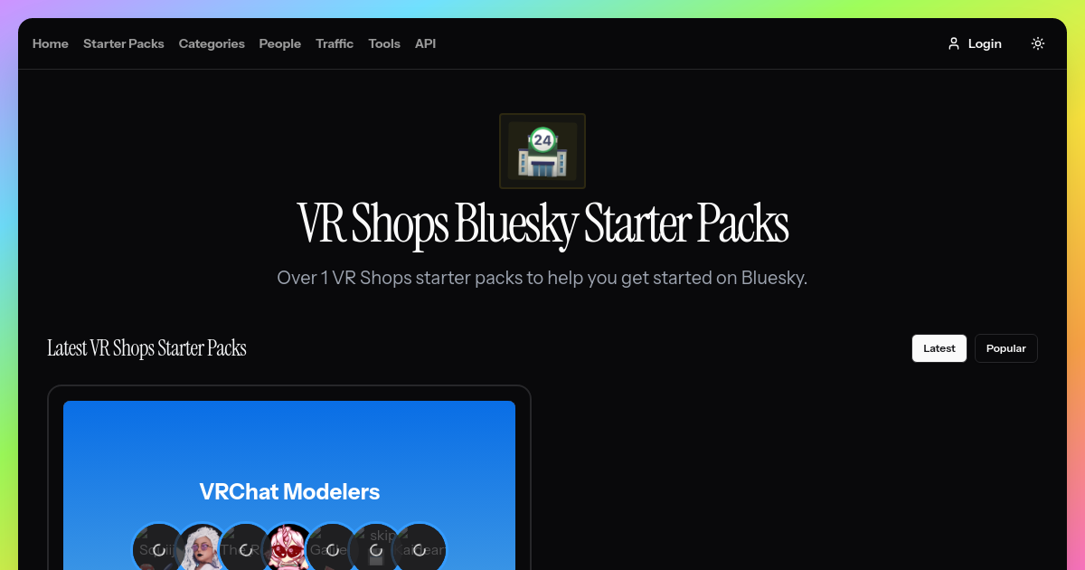 VR Shops Bluesky Starter Packs [1+ Lists • Jun 2025]
