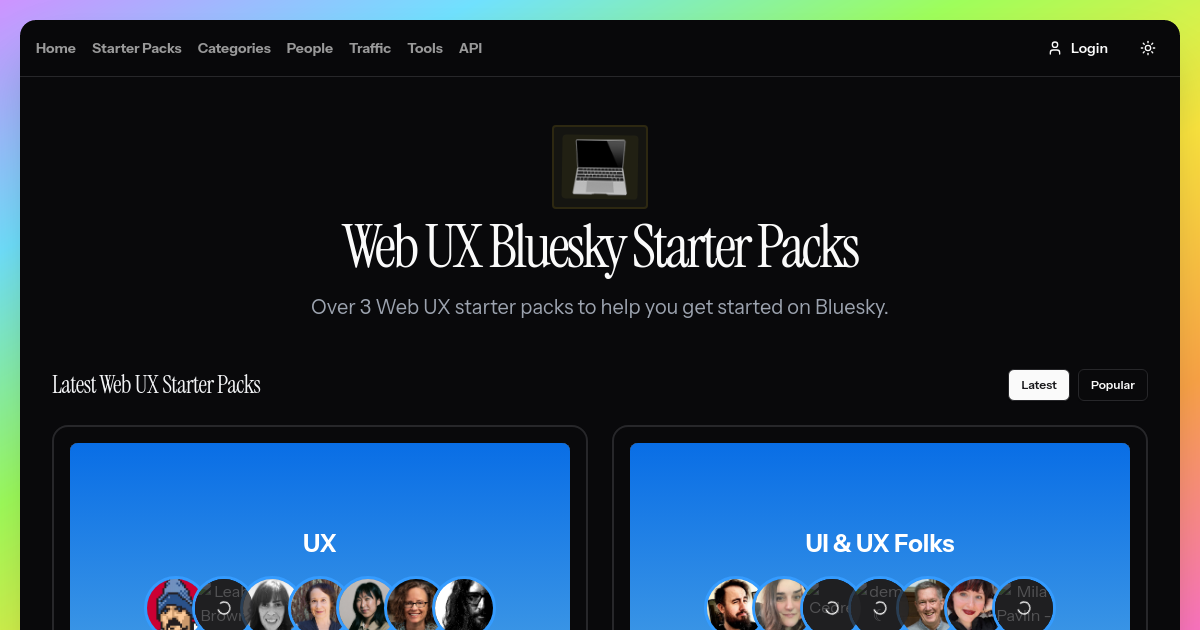 Web UX Bluesky Starter Packs [1+ Lists • Dec 2024]
