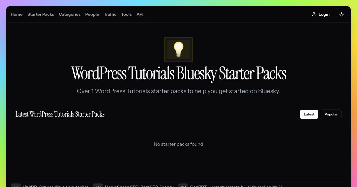 WordPress Tutorials Bluesky Starter Packs [1+ Lists • Jul 2025]