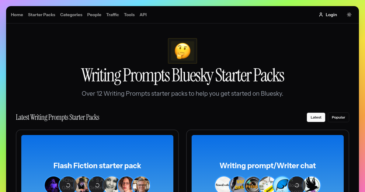 Writing Prompts Bluesky Starter Packs [12+ Lists • Jun 2025]
